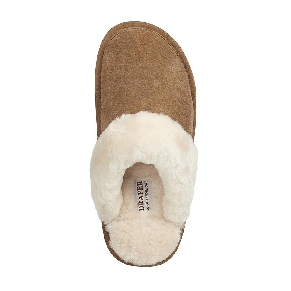 Lilly | Shearling Mules | Slippers for Women | Spice, Grey | Drapers